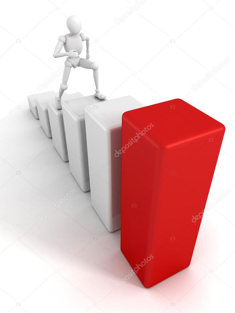 3d man steps on business graph Stock Photo by ©VERSUSstudio 46328857