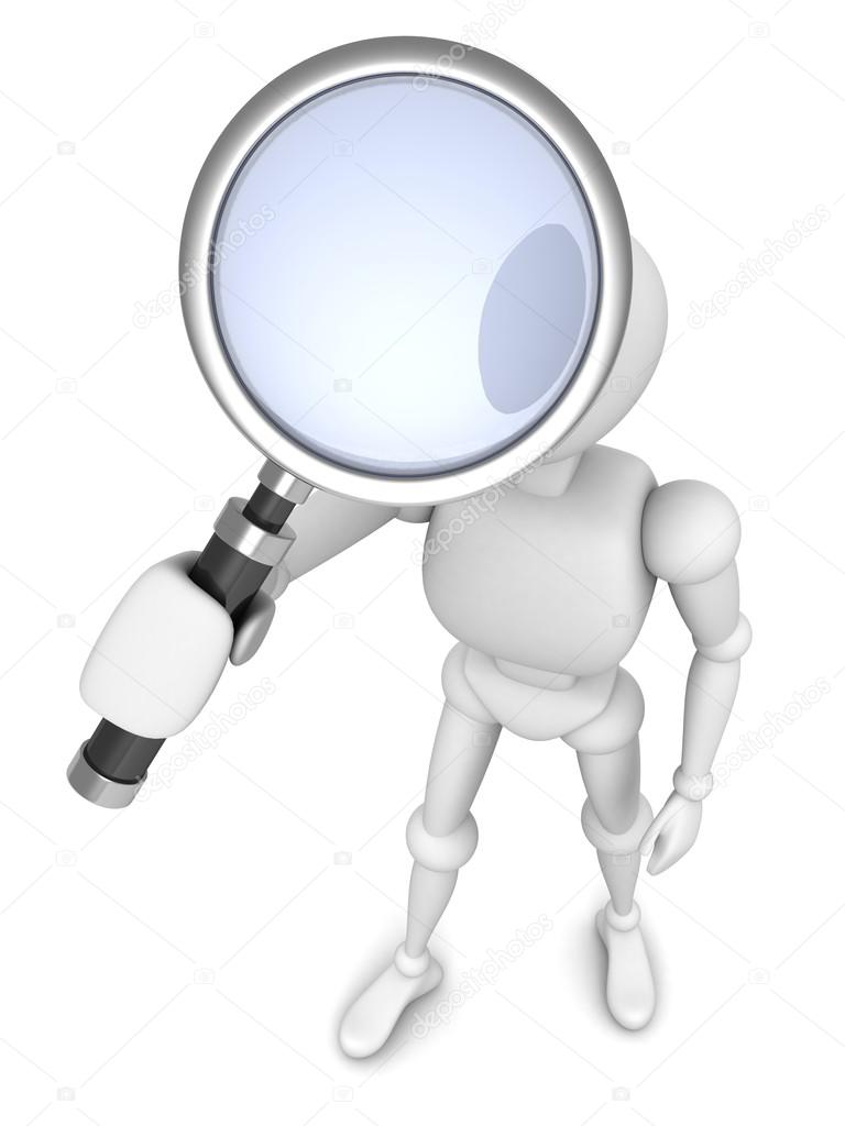 3d man with magnifying glass — Stock Photo © VERSUSstudio #46328963