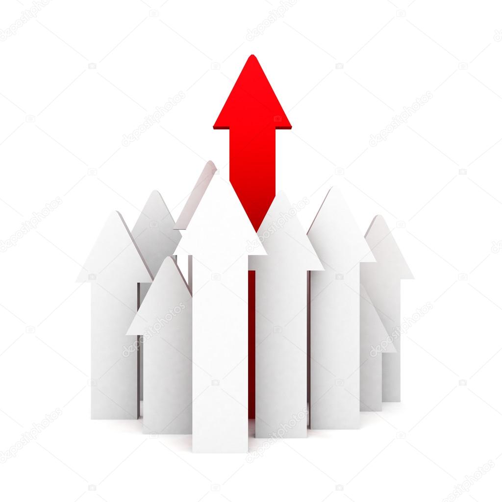 Red arrow leader of group — Stock Photo © VERSUSstudio #46553537