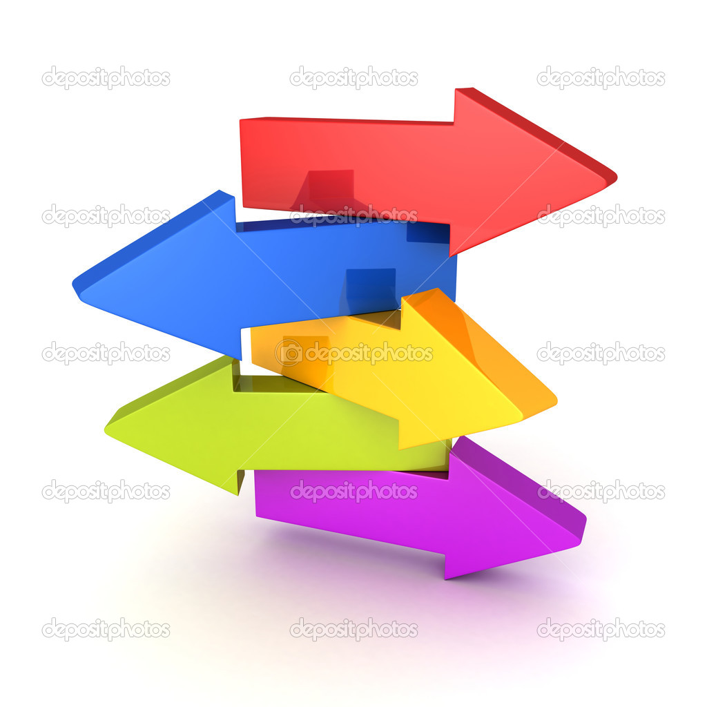 Zestaw strzałki w różnych kierunkach — Zdjęcie stockowe © VERSUSstudio ...