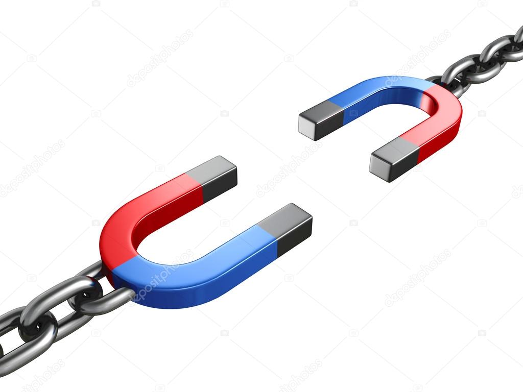Two magnet chain links — Stock Photo © VERSUSstudio #47325761