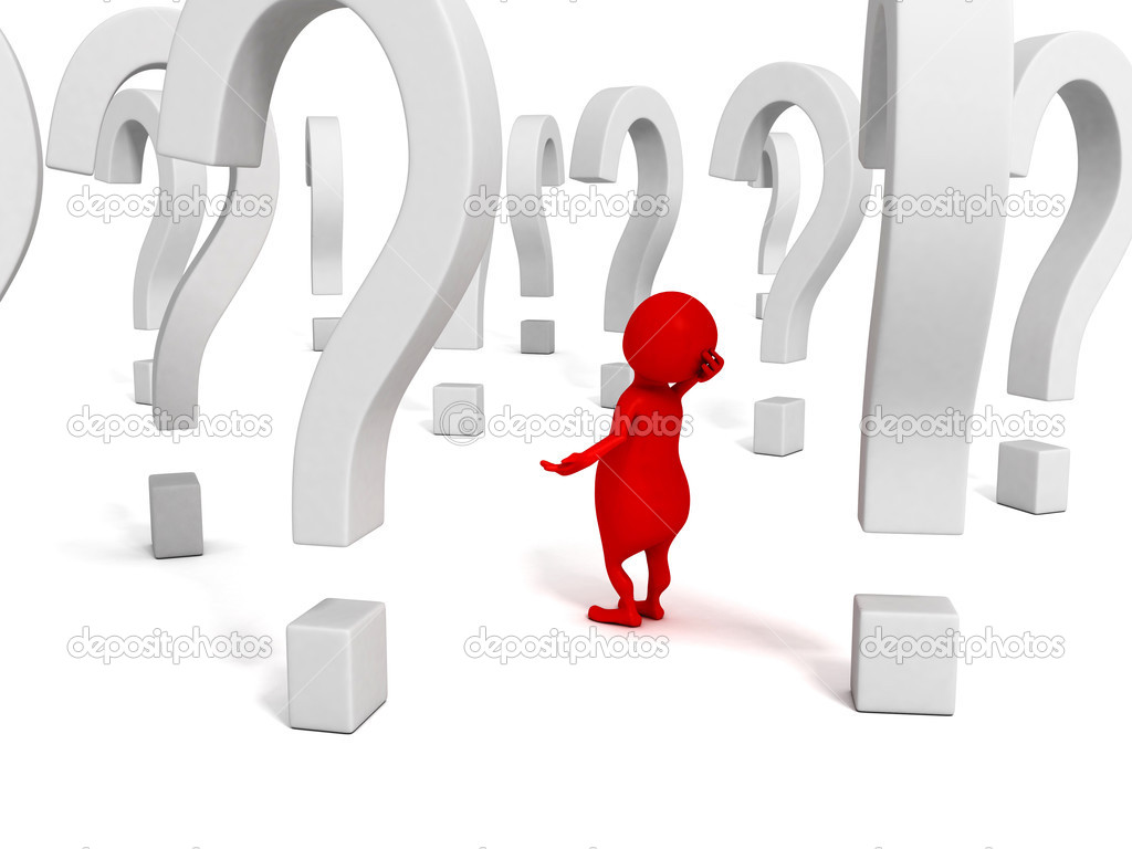 3d persona con signos de interrogación 2023