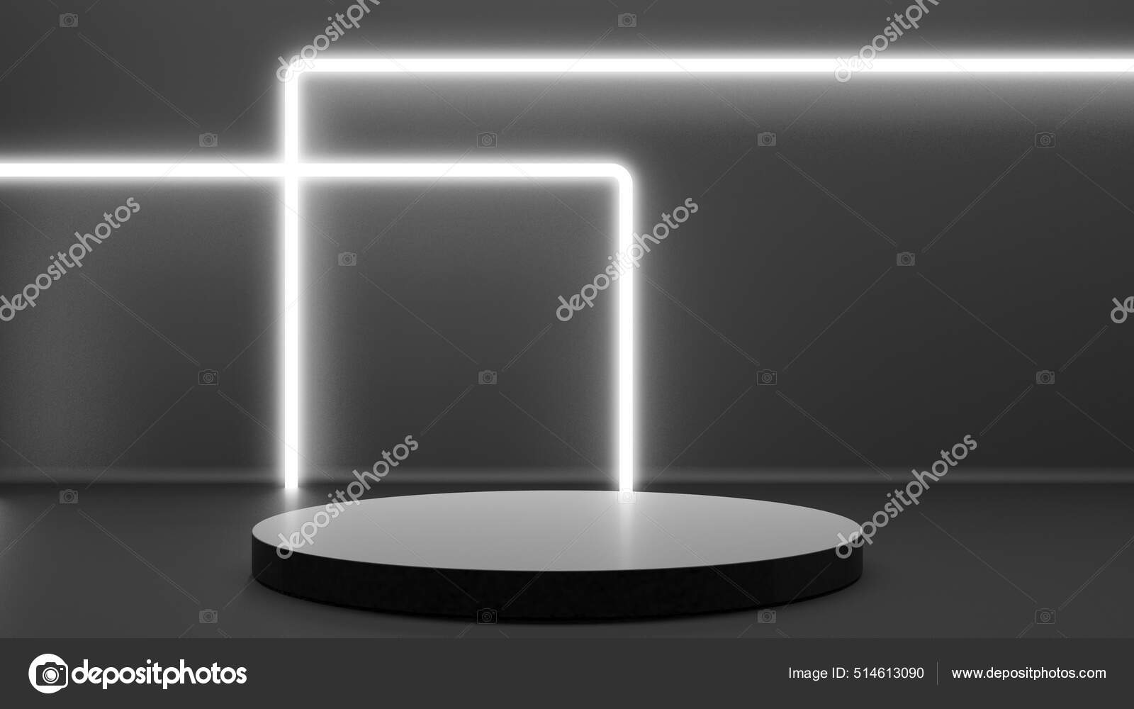 Black Stand Podium Dark Background Realistic Dark Platform Render Stock ...