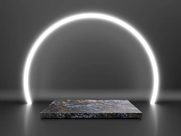 Black Stand Podium Dark Background Realistic Dark Platform Render ...