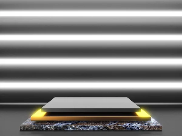 Black Stand Podium Dark Background Realistic Dark Platform Render Stock ...