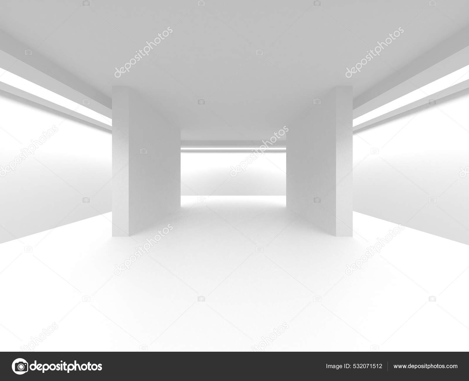 Beleuchtete Flur Innenausstattung Leerer Raum Innenraum Hintergrund ...