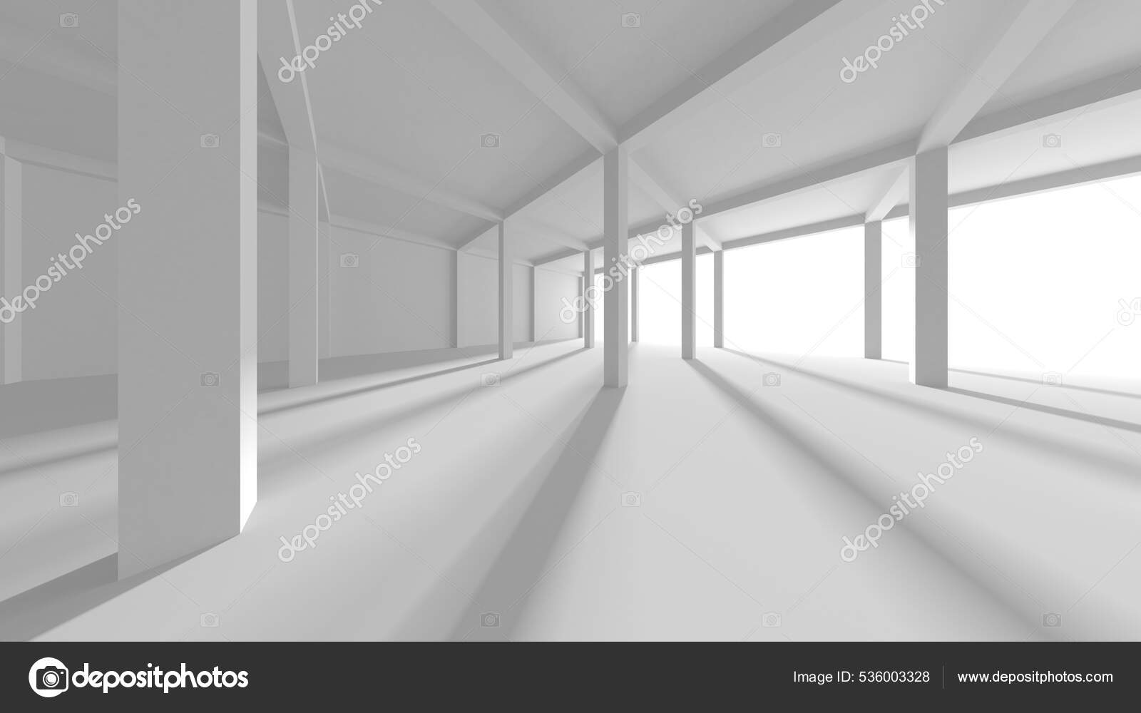 Beleuchtete Flur Innenausstattung Leerer Raum Innenraum Hintergrund ...