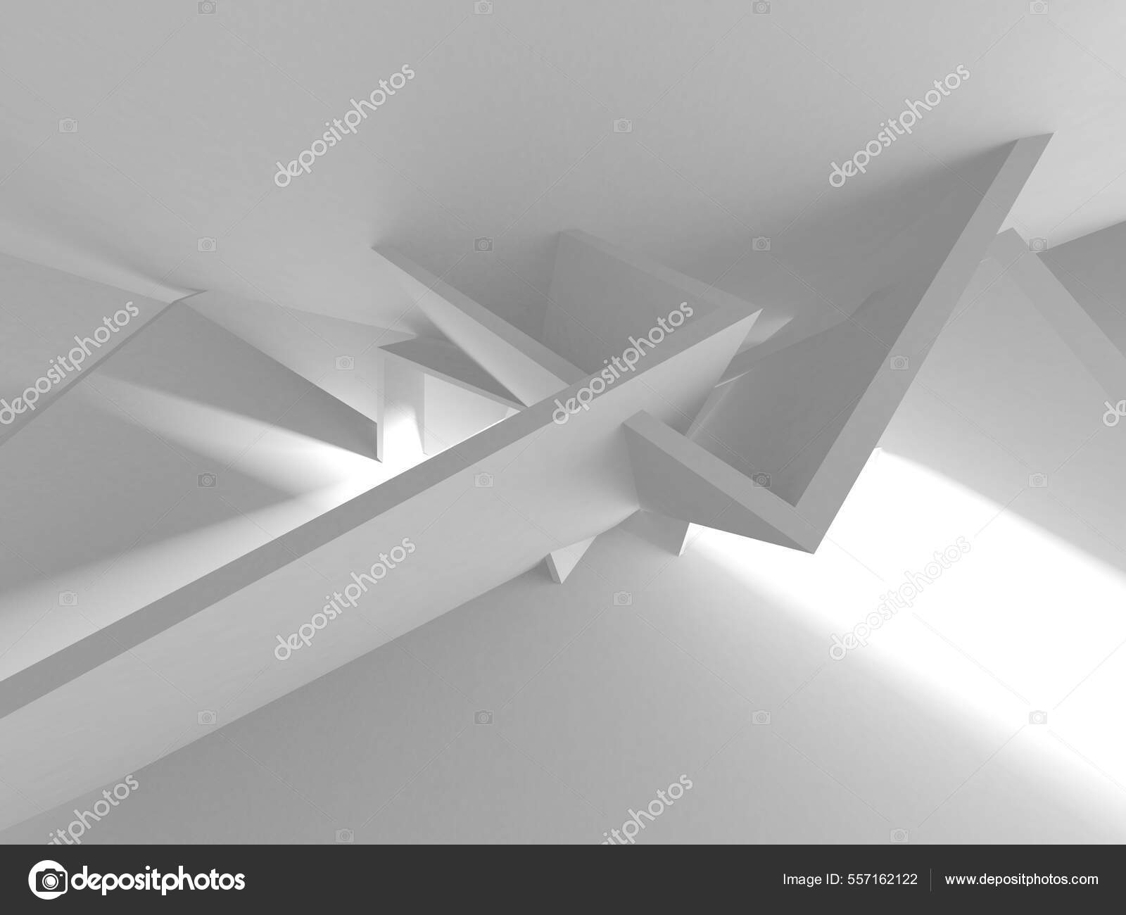 Abstract White Architecture Design Concept Render Illustration — Stock ...