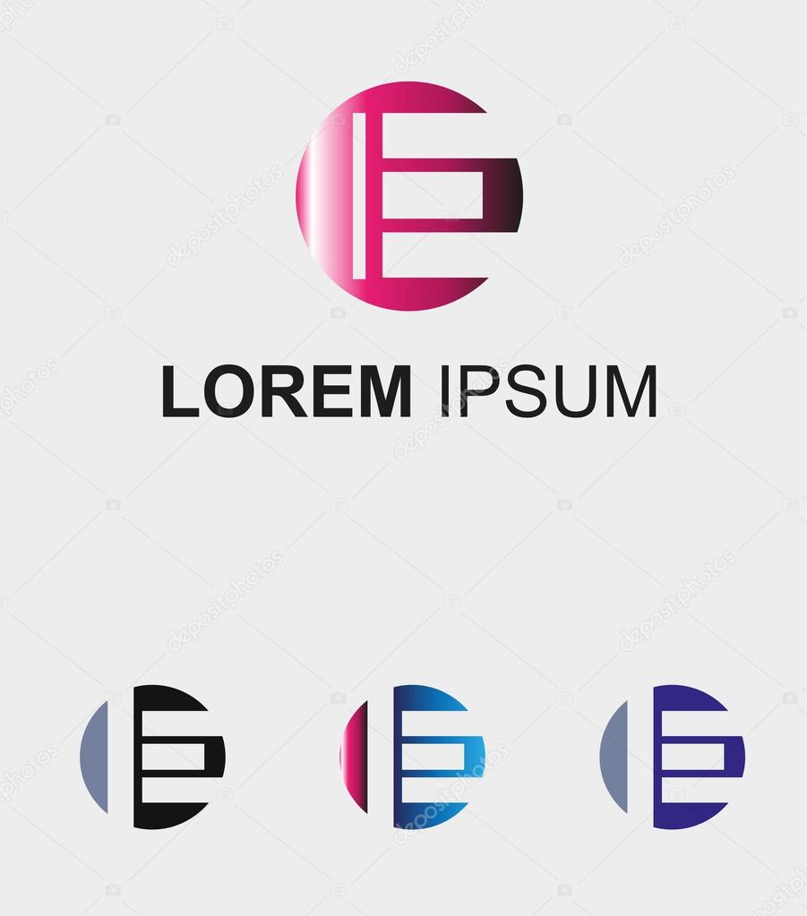 Icono del círculo con la letra E logo 2024