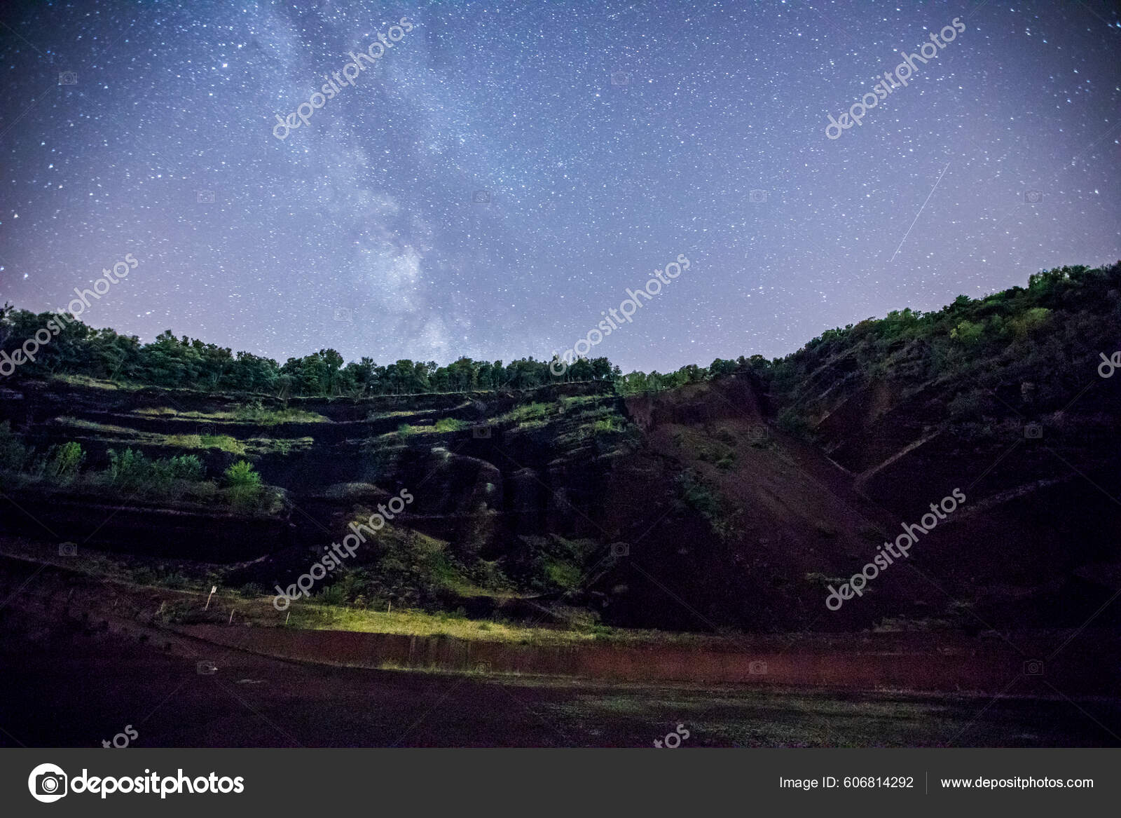 Milky Way Croscat Volcano Garrotxa Girona Spain — Stock Photo ...