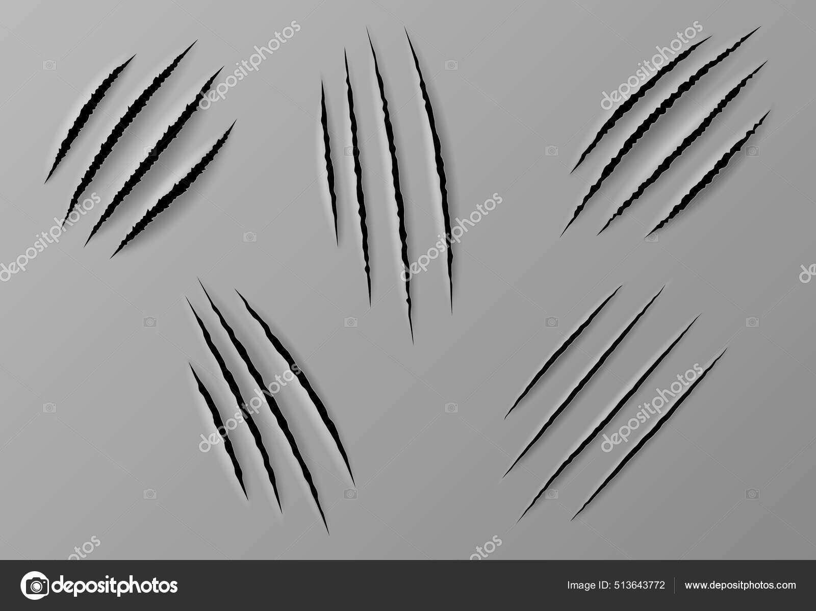 Claws scratches isolated. Wild animal nails rip, tiger, bear or cat ...