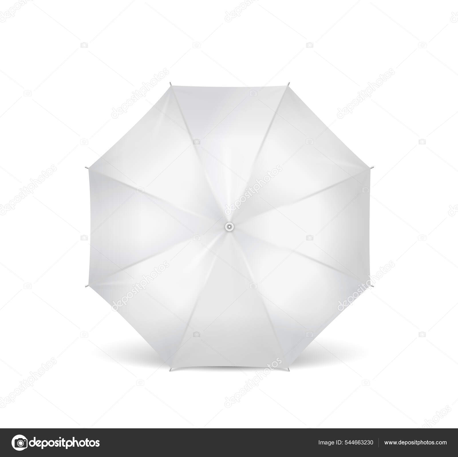 Mockup guarda-chuva branco realista isolado no fundo branco. Modelo de ...