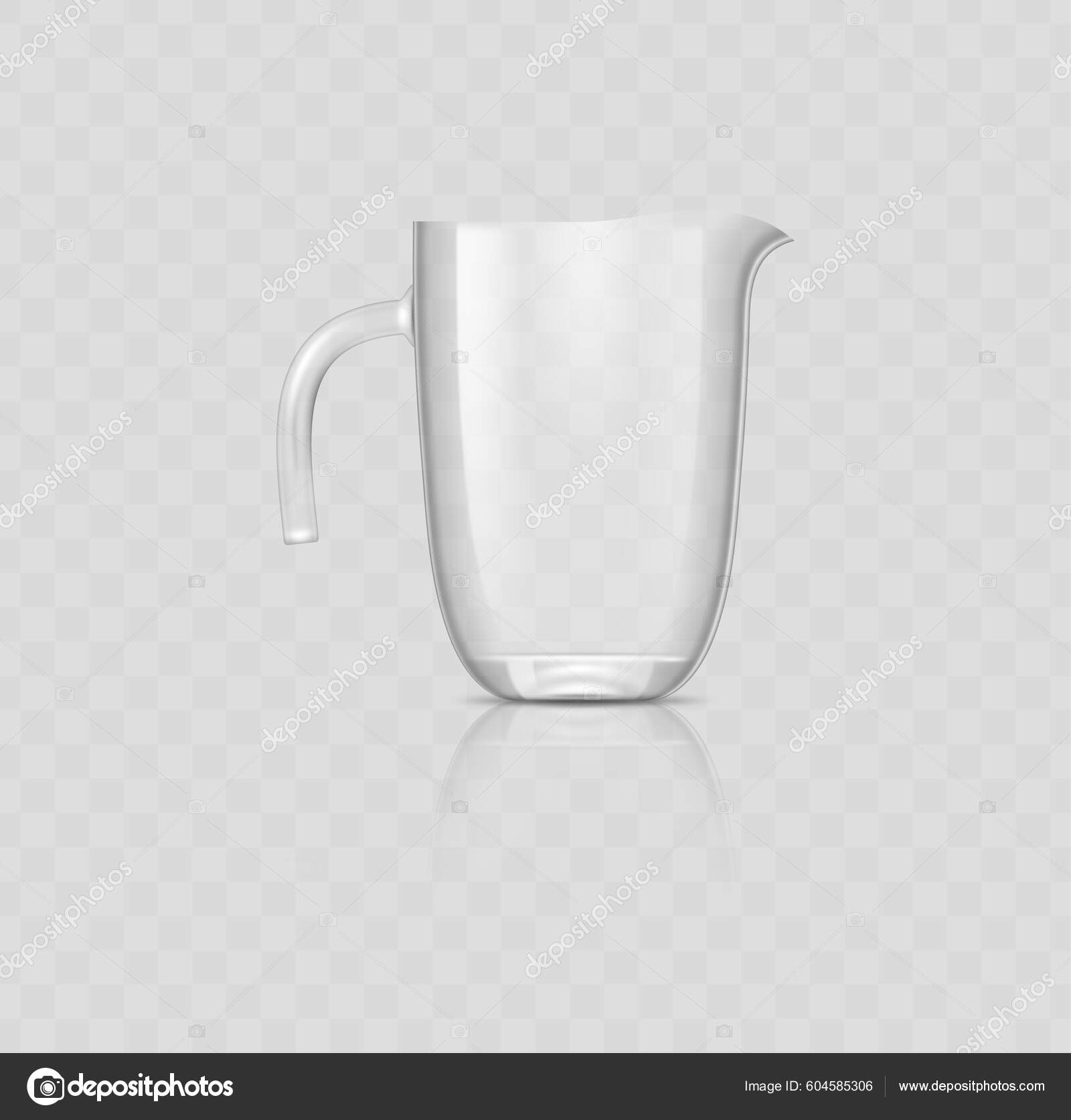 Glass Jug Realistic Icon Empty Pitcher Handle Isolated Transparent ...