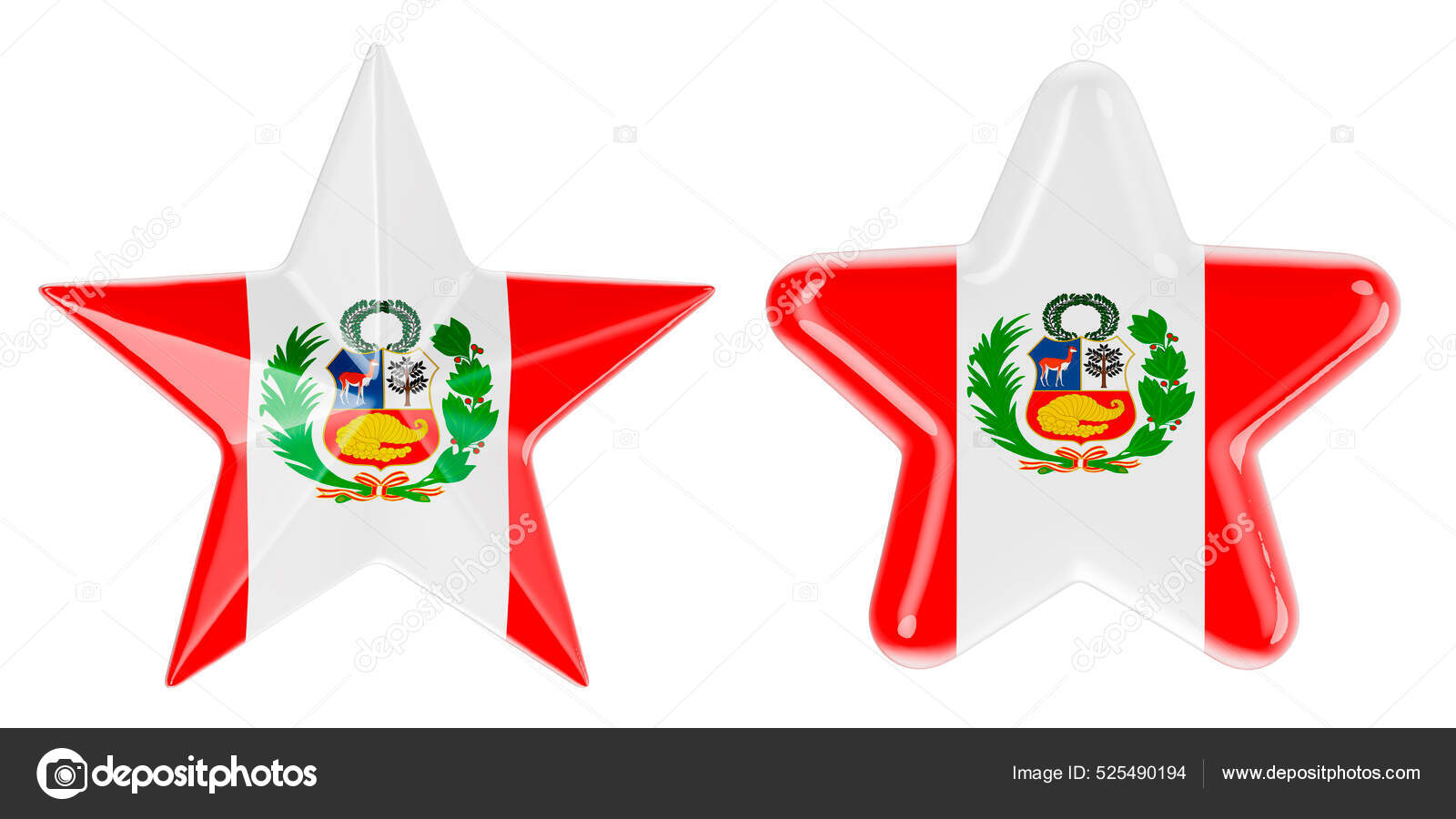 Stars Peruvian Flag Rendering Isolated White Background — Stock Photo ...