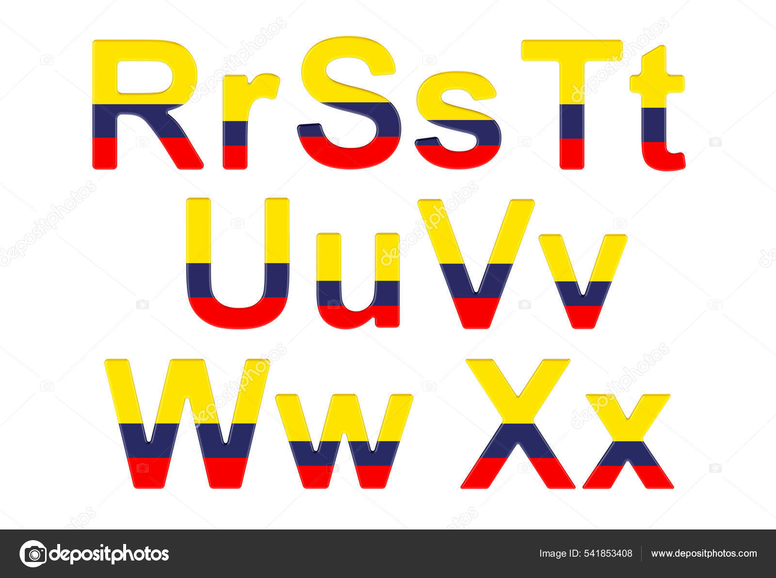 Cartas Con Bandera Colombiana Letras Mayúsculas Minúsculas ...