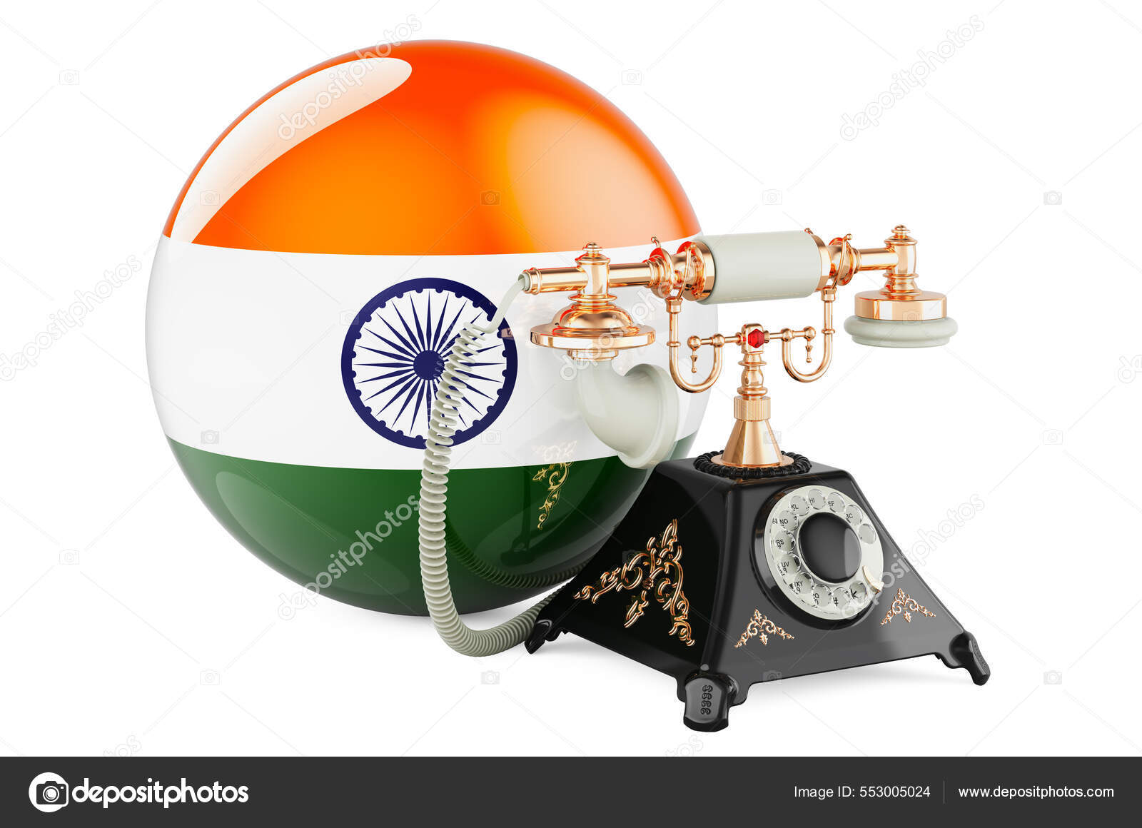 Phone Indian Flag Communication Services India Concept Rendering ...