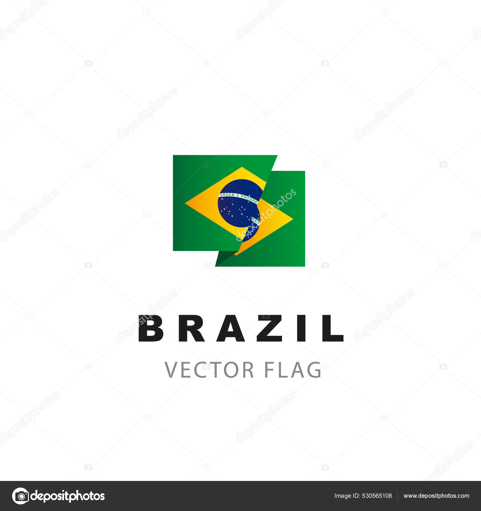 Bandera Brasil Ilustración Vectorial Aislada Sobre Fondo Blanco Bandera ...