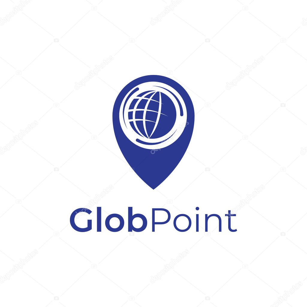 Plantilla vectorial de diseño de logotipo global Glob Point totalmente ...