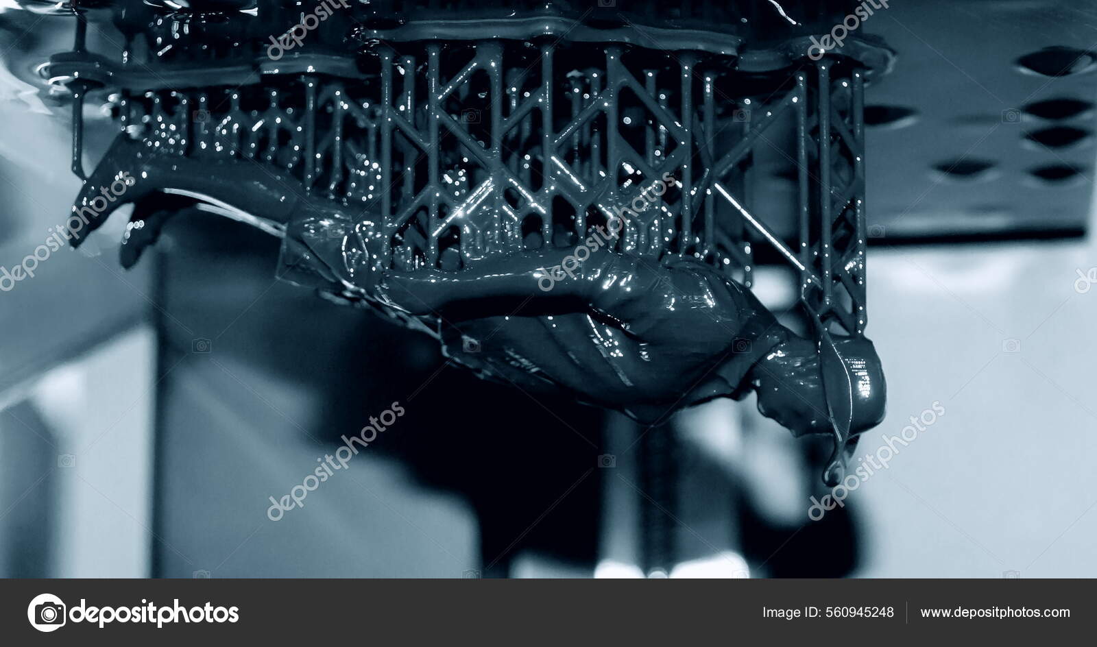 Stereolithography DPL 3d printer create detail — Stock Photo ...