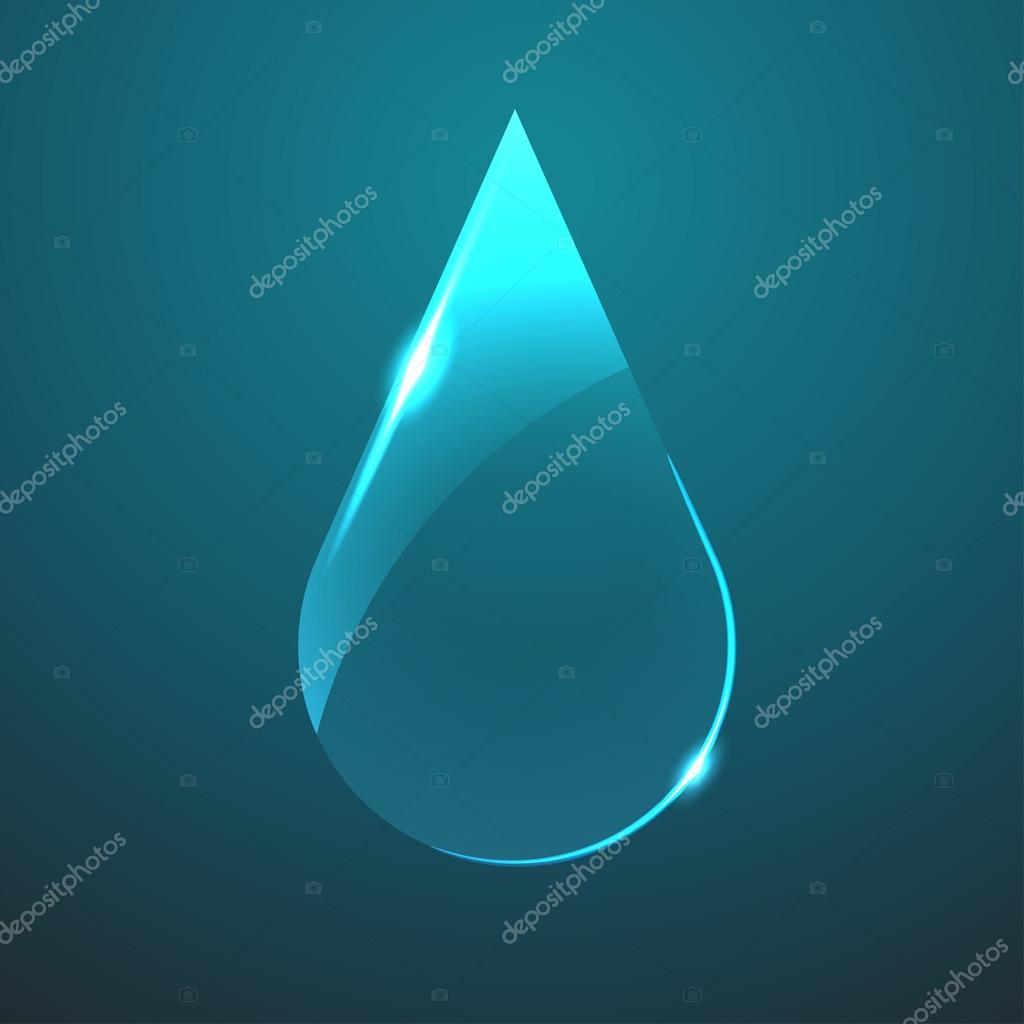 Vector glass blue drop icon. — Stock Vector © mara_lingstad #48451395