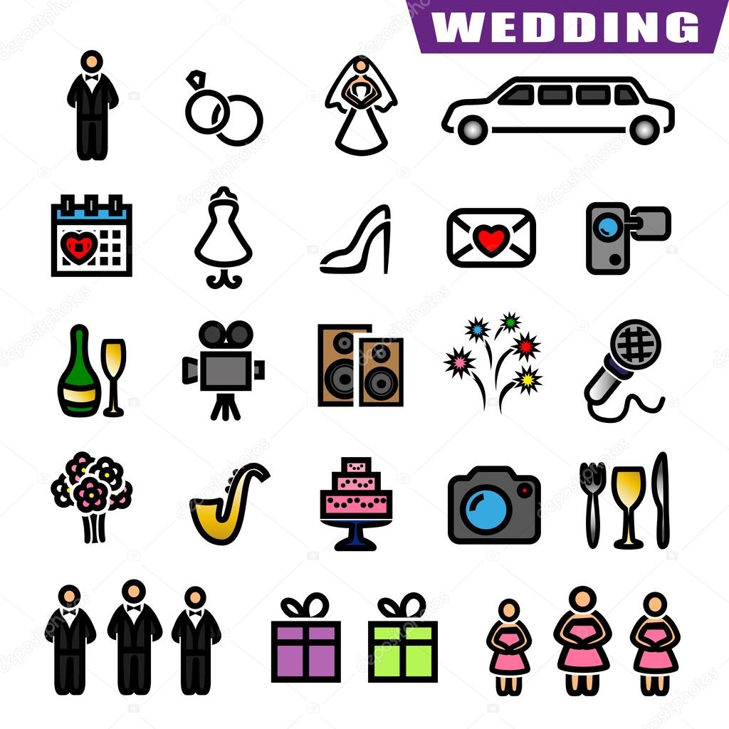 Iconos de boda Vector de stock por ©Icons_vector 46201487