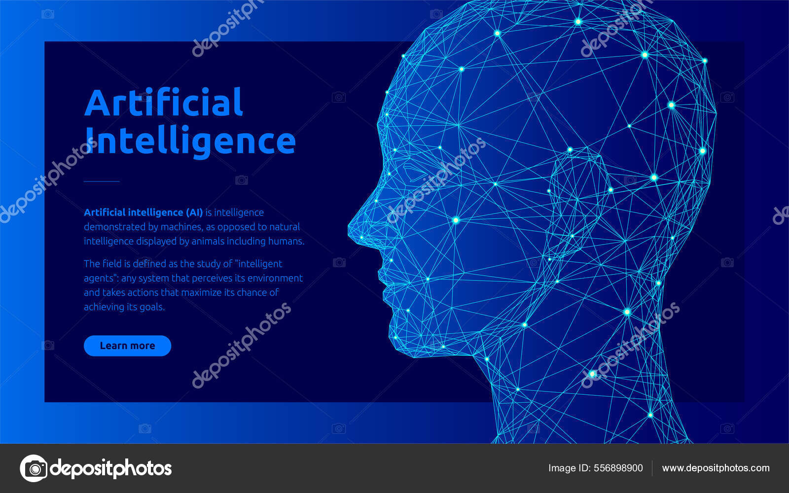 Artificial Intelligence Concept Background Banner Big Data Analytics Technology Deep Stock ...