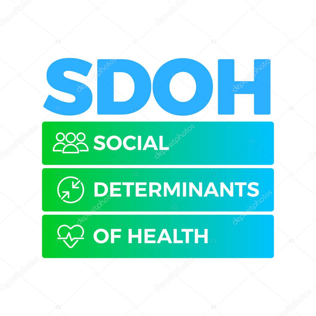 SDOH - determinantes sociales de la salud - ilustración infográfica ...