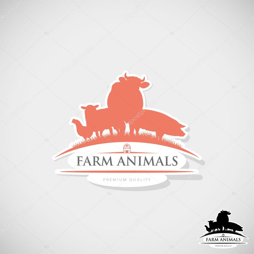 Farm animals label — Stock Vector © I.Petrovic #46229861