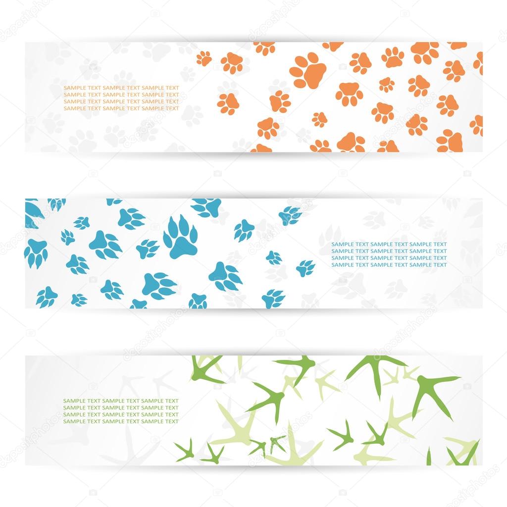 Animal footprint banners Stock Vector Image by ©I.Petrovic #46230143