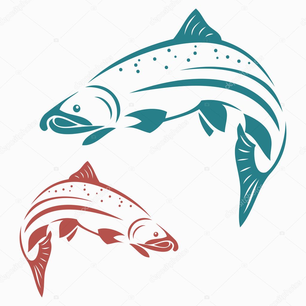 Salmon fish Stock Vector Image by ©I.Petrovic #46550049