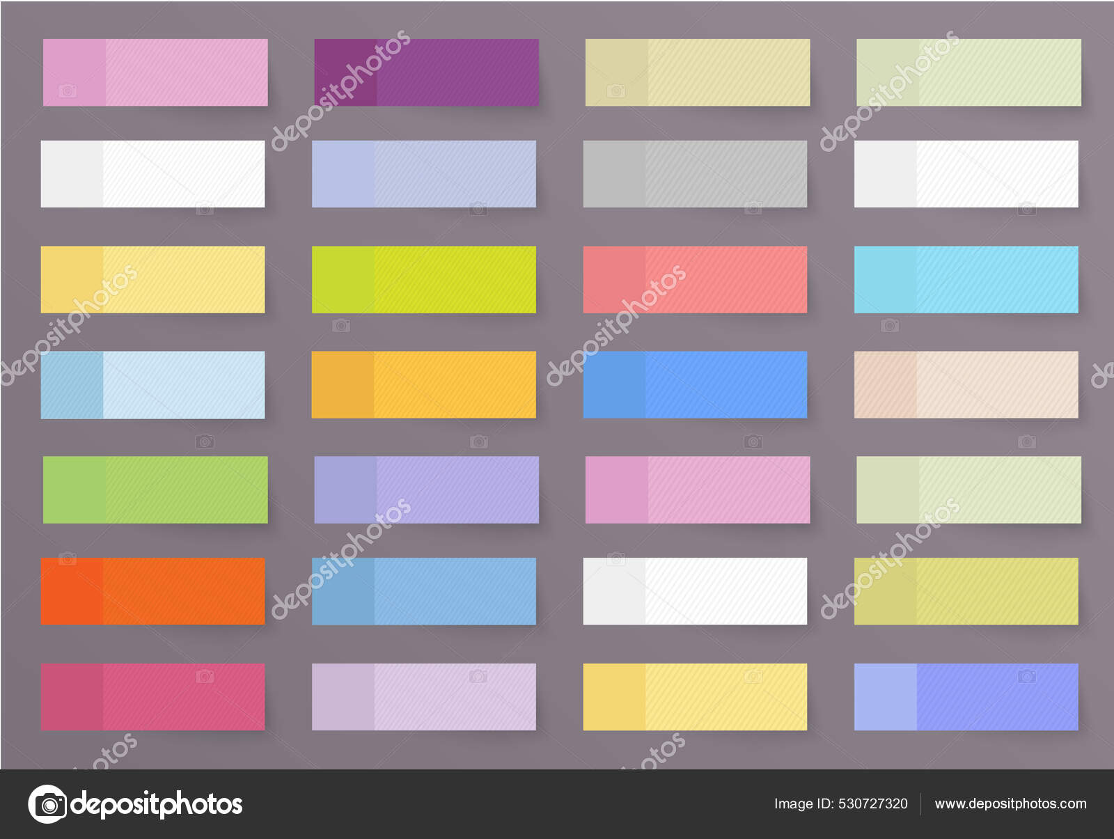Set of colored different shaped stickers and flags realistic style ...
