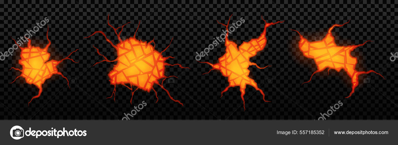 Ground crack with lava, volcanic magma, earthquake Stock Vector Image ...