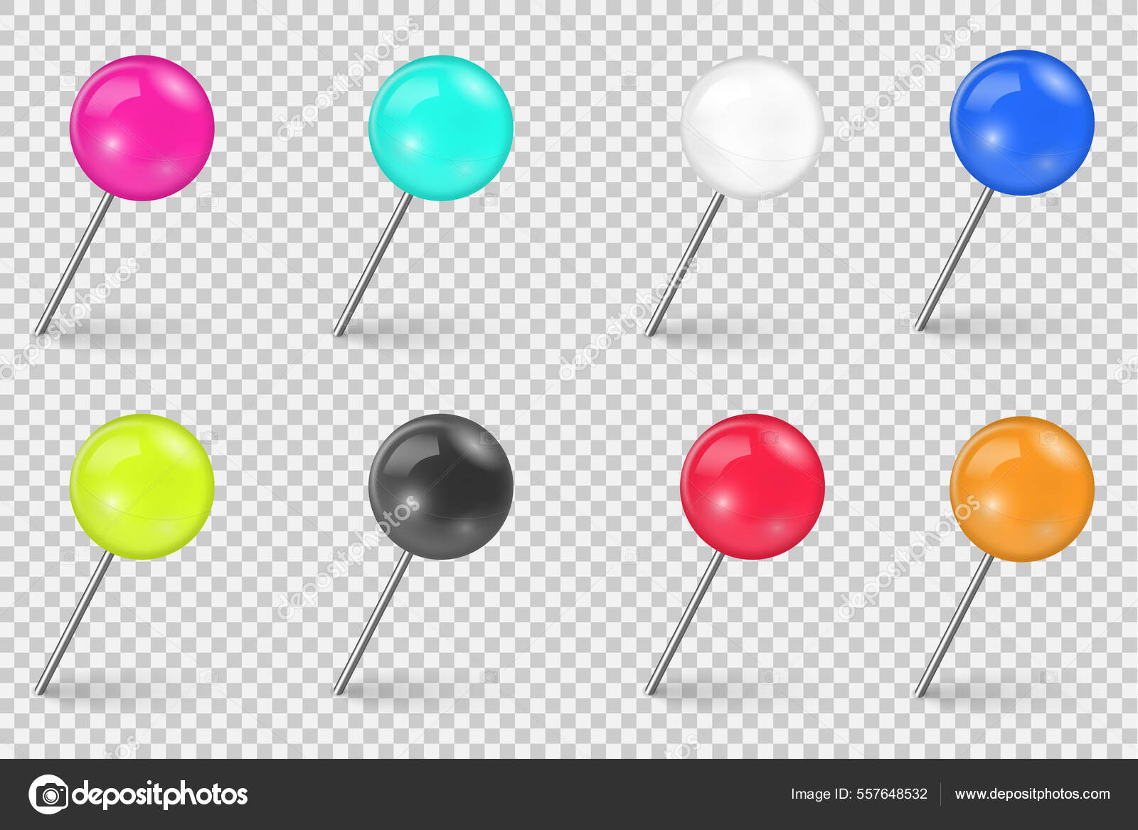 Pin tack stationery, push pins, sewing needles. Stock Vector Image by ...
