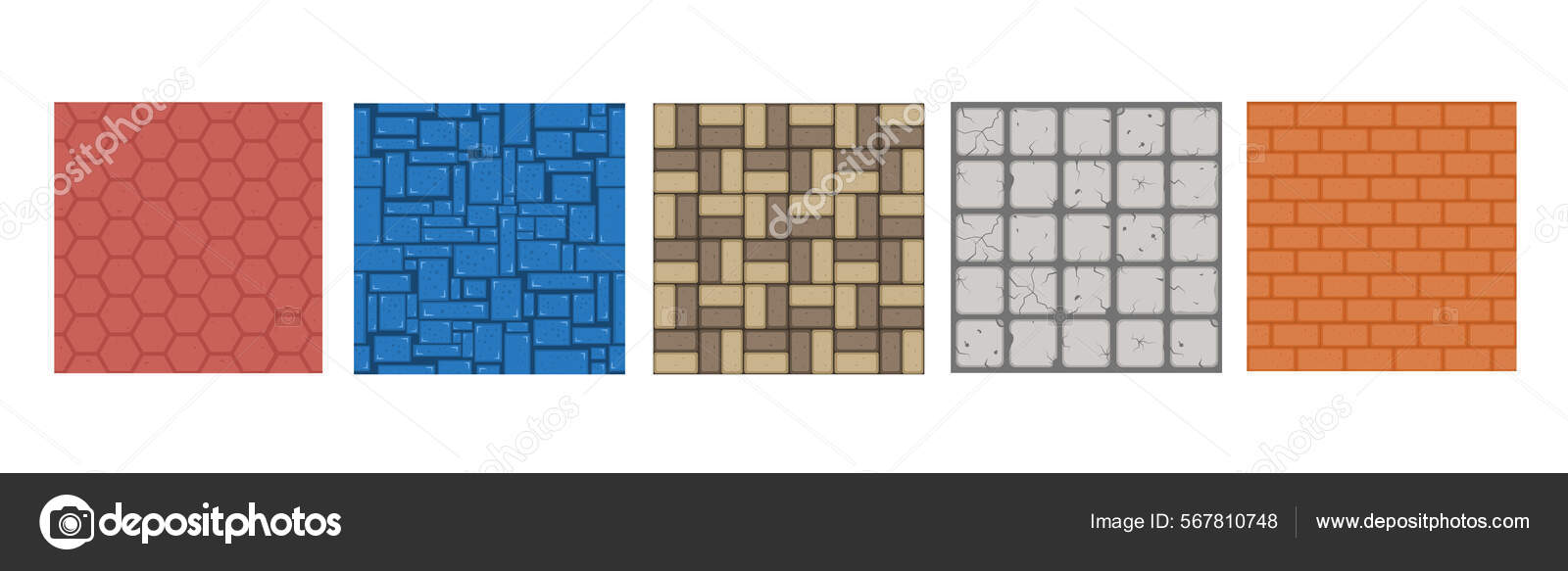 Flat set ground textures for game patterns Stock Vector by ©Poliashenko ...