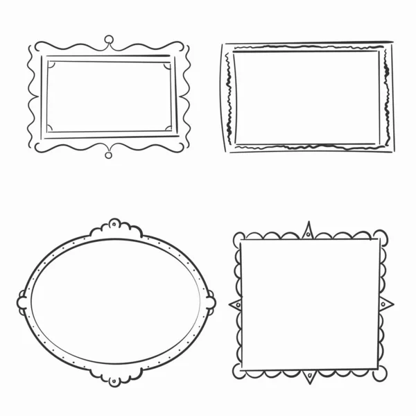 Hand drawn frames, square borders, scribble doodle Stock Vector by ...
