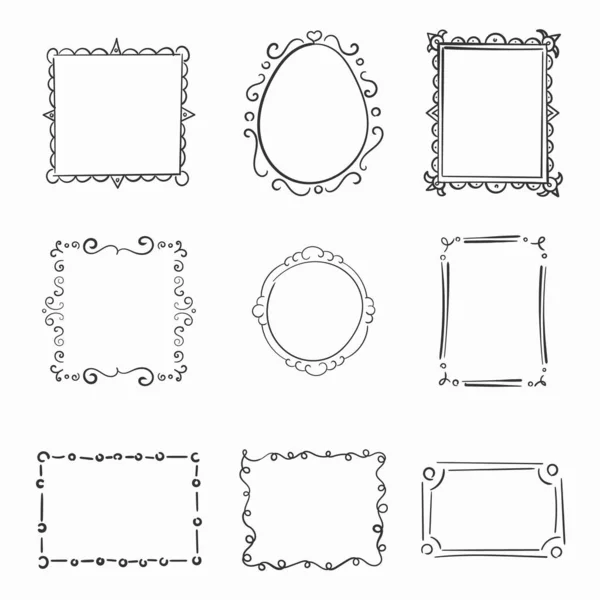 Hand drawn frames, square borders, scribble doodle Stock Vector by ...