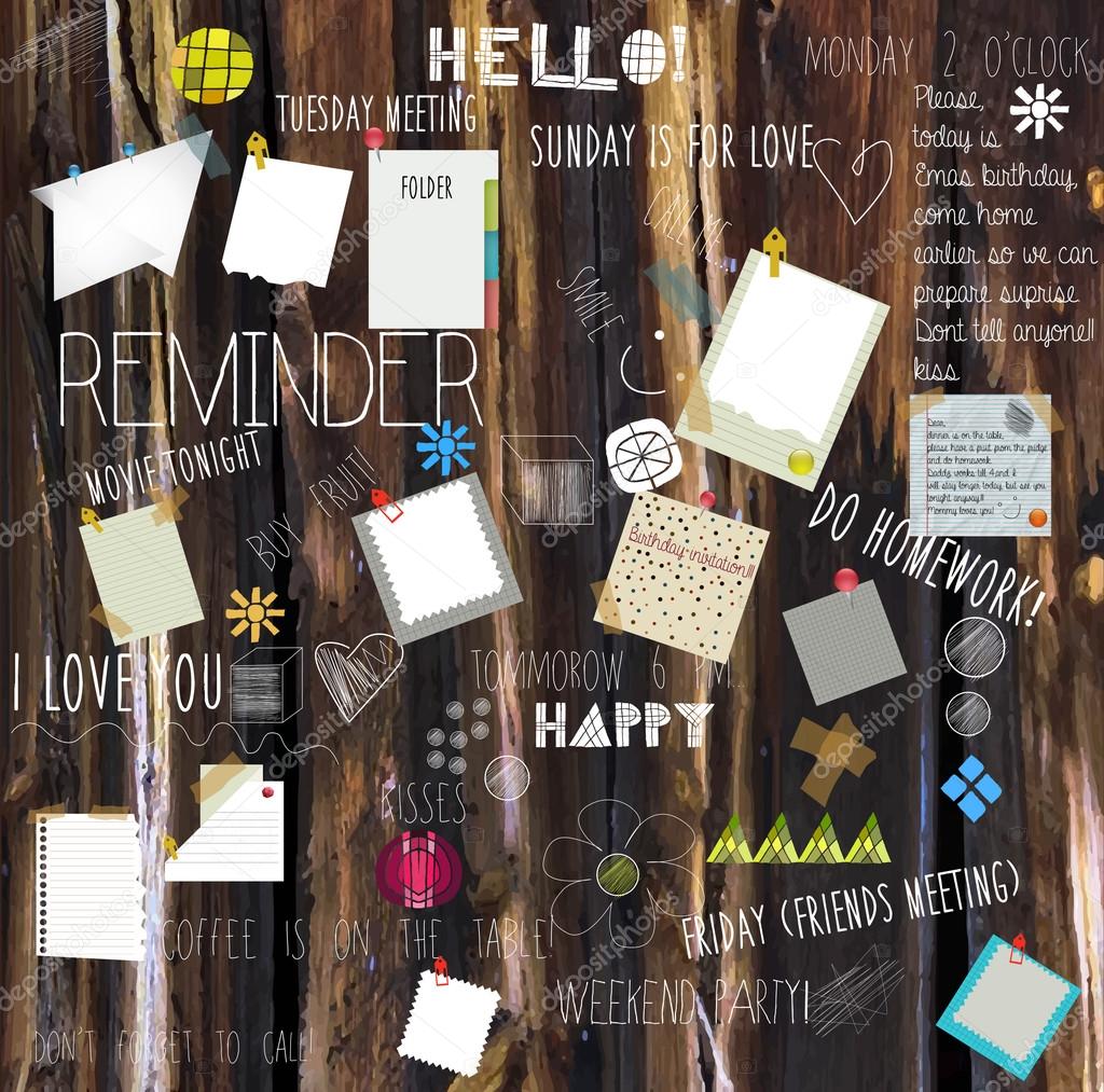 Concept design illustration of reminder wall — Stock Vector © Annieta ...