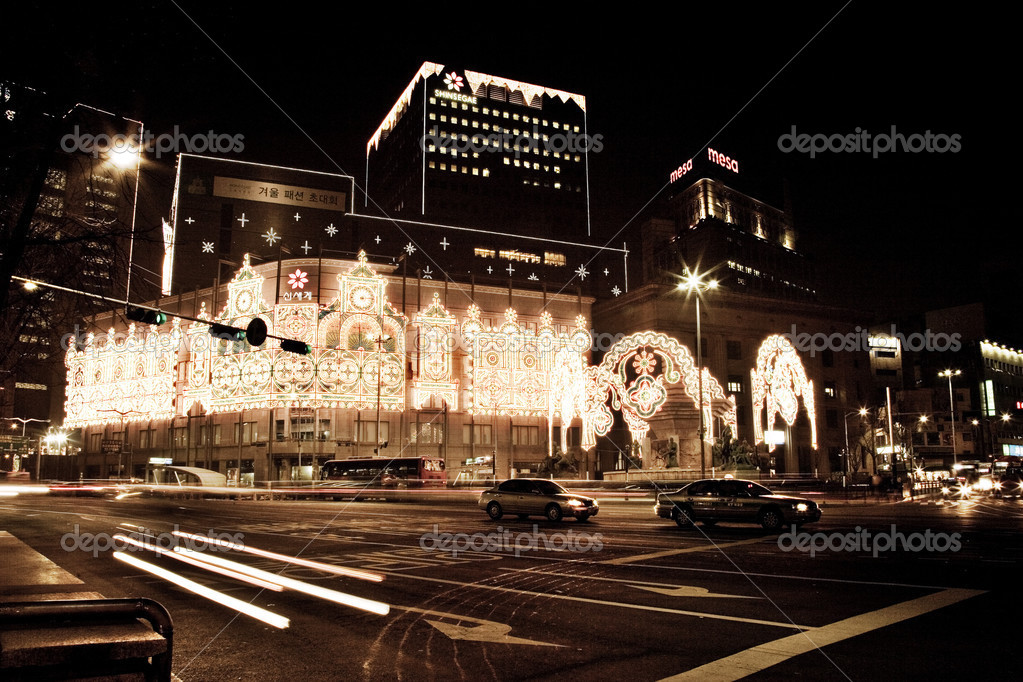 Beautiful night view of buildings — Stock Photo © im_source #47020433