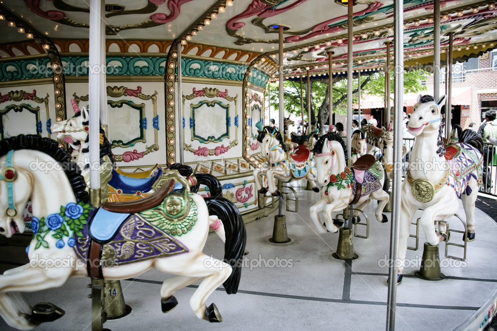 Amusement park carousel — Stock Photo © im_source #48517667