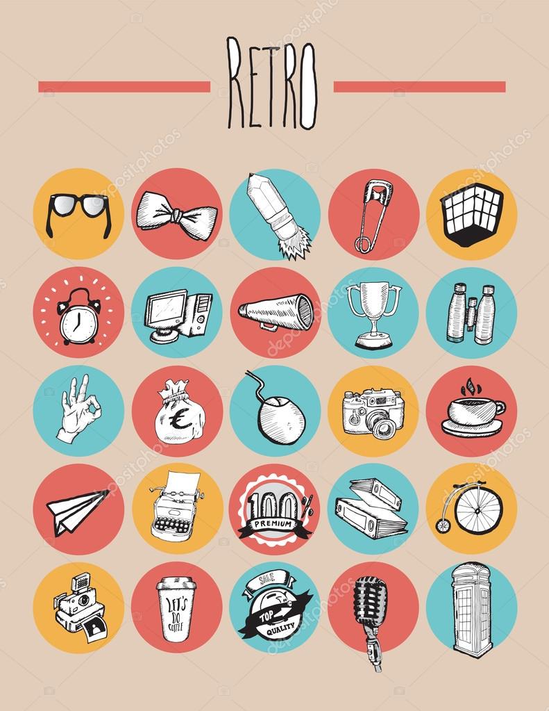 Retro elements Stock Vector Image by ©vectorfusionart #46090447