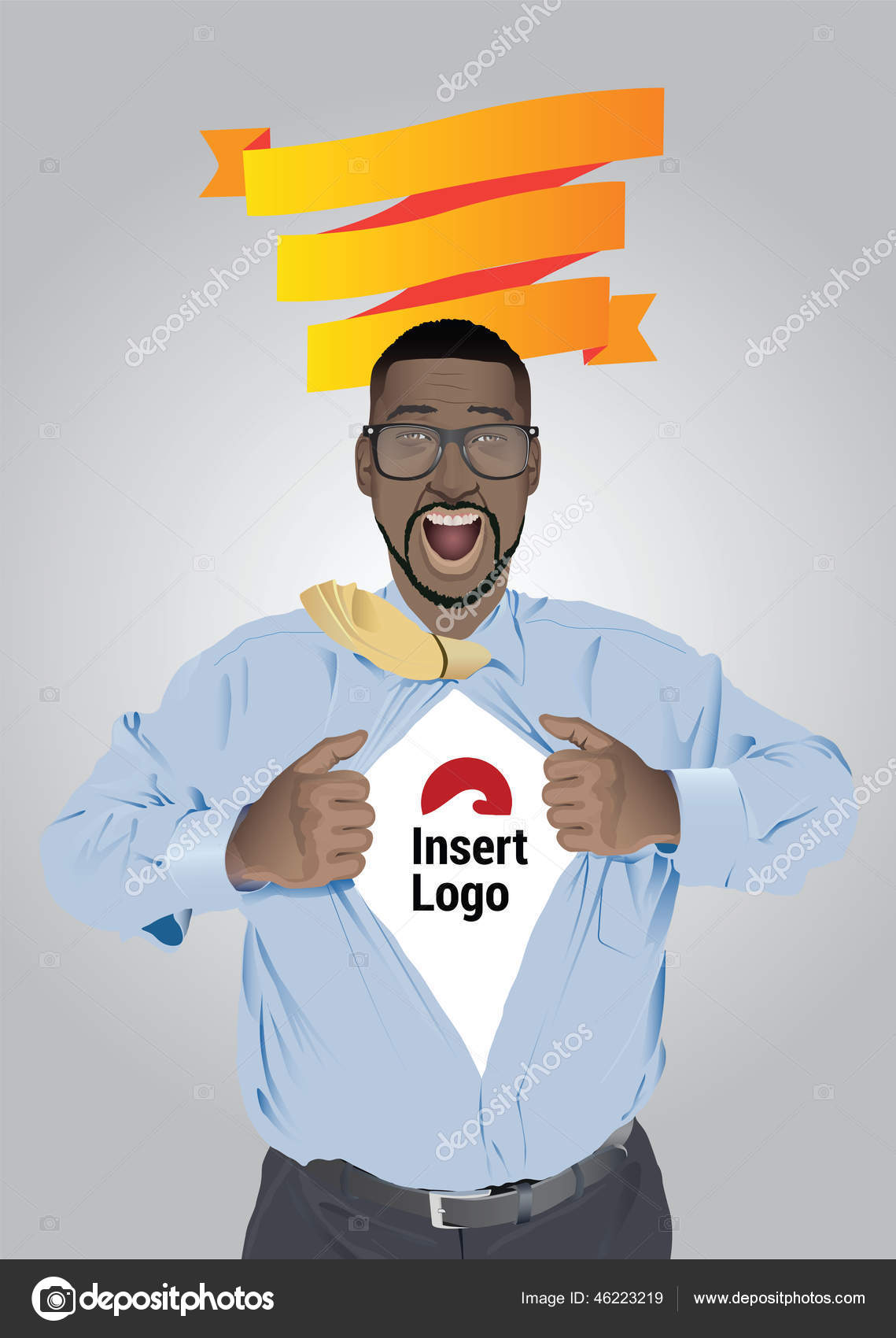 Businessman reveal logo Stock Vector Image by ©vectorfusionart #46223219