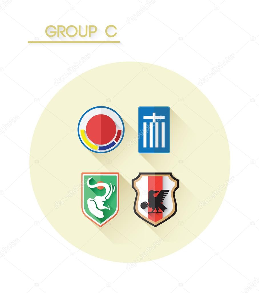 Group c with country crests Stock Vector Image by ©vectorfusionart ...