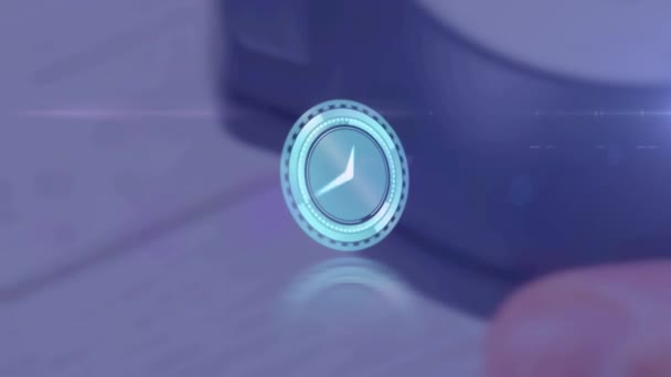 Animation Rotating Safe Lock Clock Light Trail Blurred Background ...