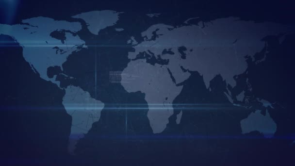 Animation Network Connections Icons Data Processing World Map Global Connections Stock Video ...