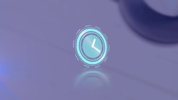 Animation Rotating Safe Lock Clock Light Trail Blurred Background ...