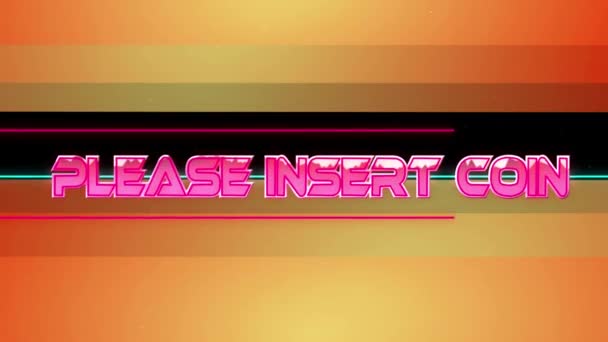 Animation Please Insert Coin Text Light Trails Black Background Video — Stock Video ...