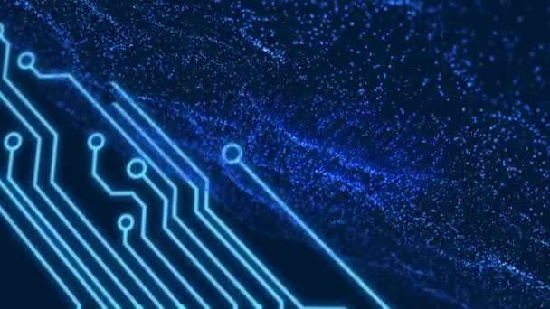Animation Blue Wave Computer Circuit Board Computing Data Processing ...