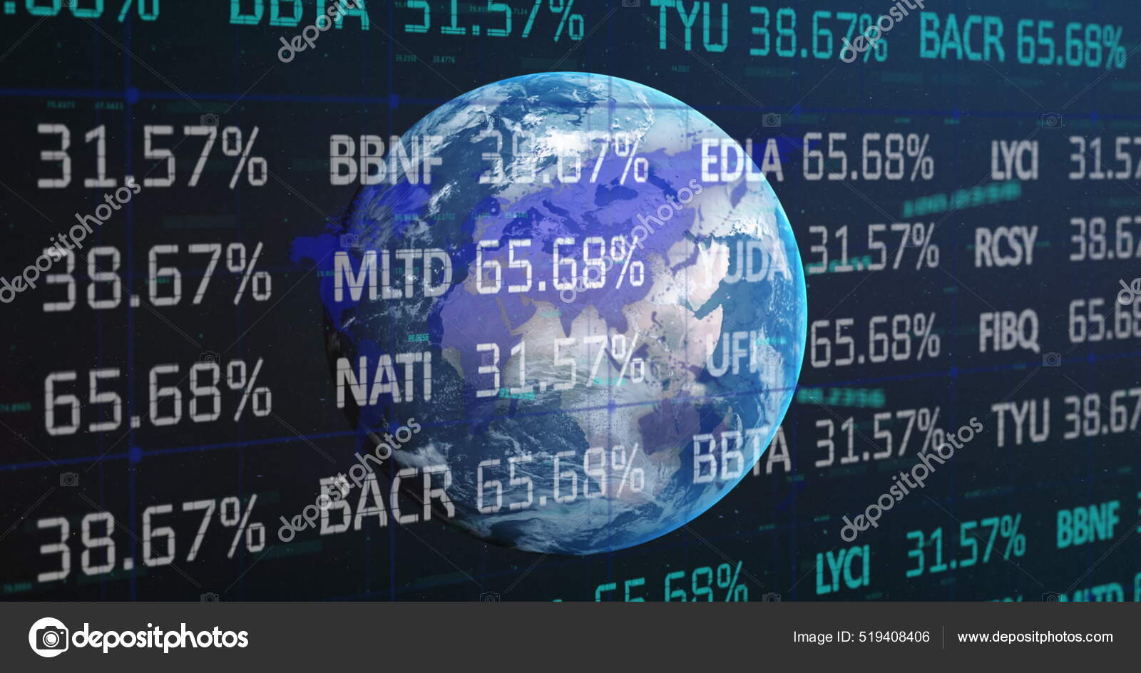 Image Stock Exchange Financial Data Processing Planet Earth Global ...