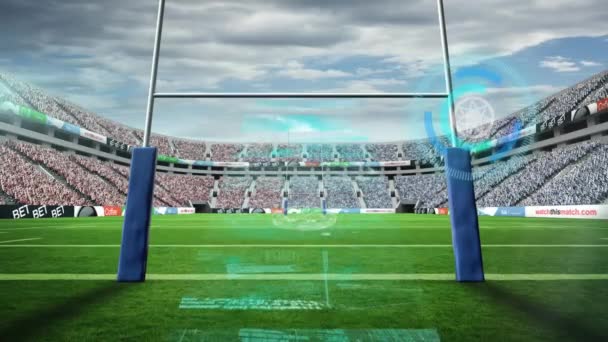Animation Scanner Processing Data Rugby Goalposts Pitch Stadium Sport ...