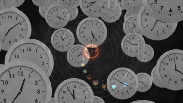 Animation Air Bubbles Space Clocks Ticking Global Space Environment ...